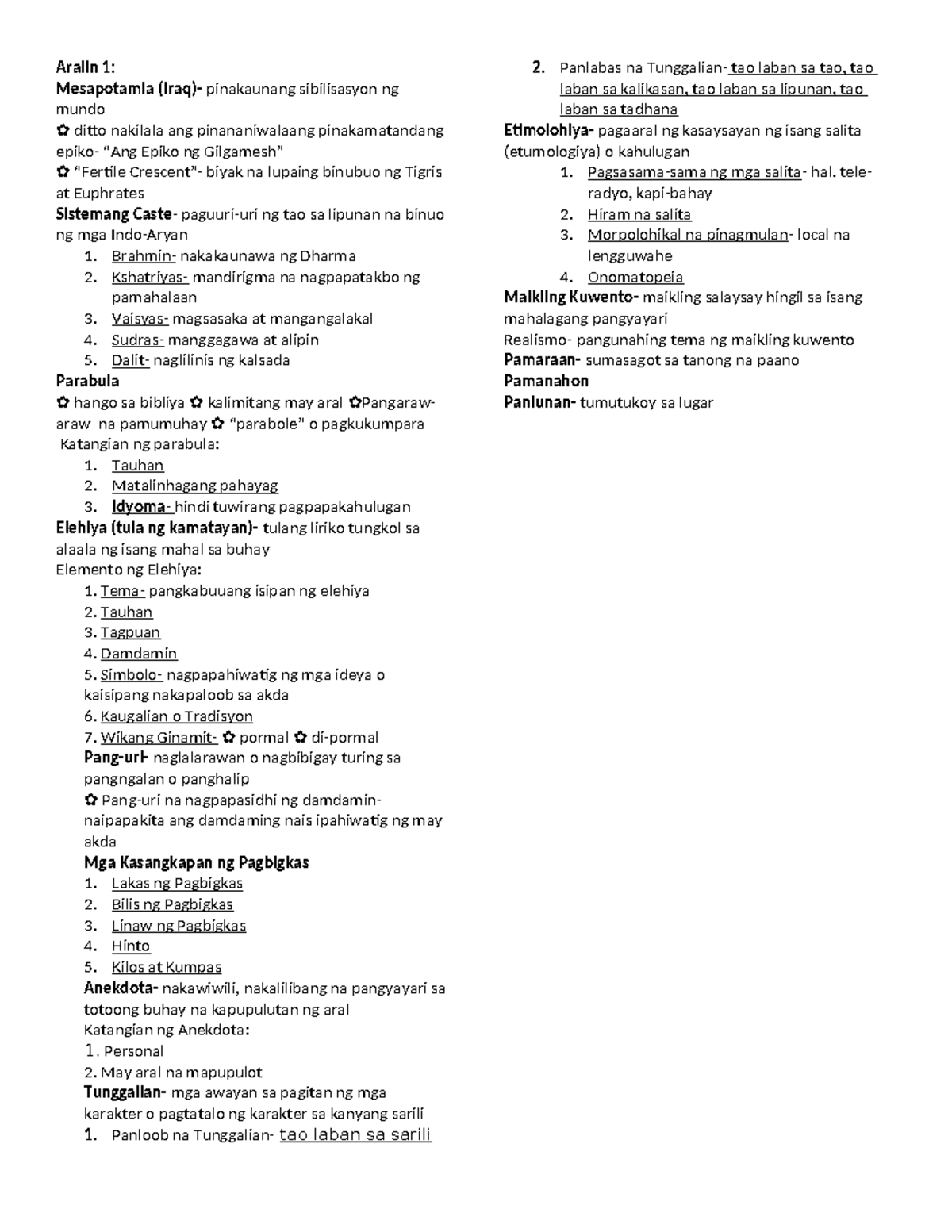 Filipino (3rd q) - Aralin 1: Mesapotamia (Iraq)- pinakaunang ...