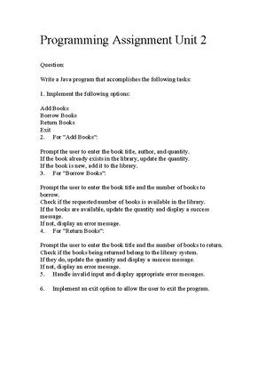 [Solved] Exception handling in Java involves the use of try catch throw - Programming 1 - Studocu