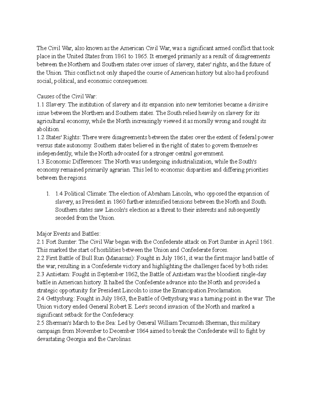 Civil War - It emerged primarily as a result of disagreements between ...