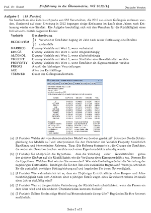 Problem Set 3 Solution SS23 - Econometrics Economics/ Introduction to Econometrics Problem Set 3 ...