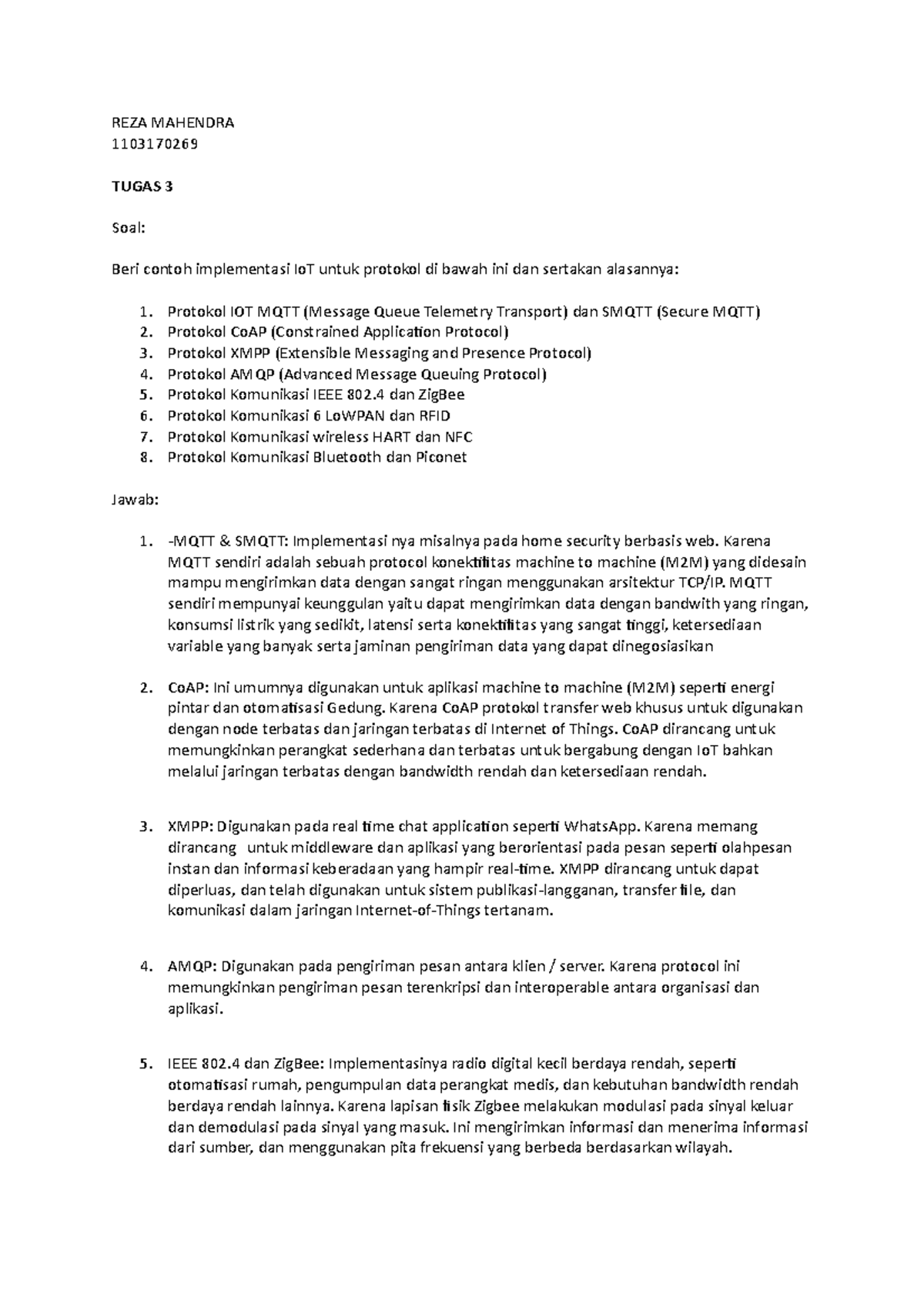 Tugas 3 IOT - Essays about Internet of Things - REZA MAHENDRA ...