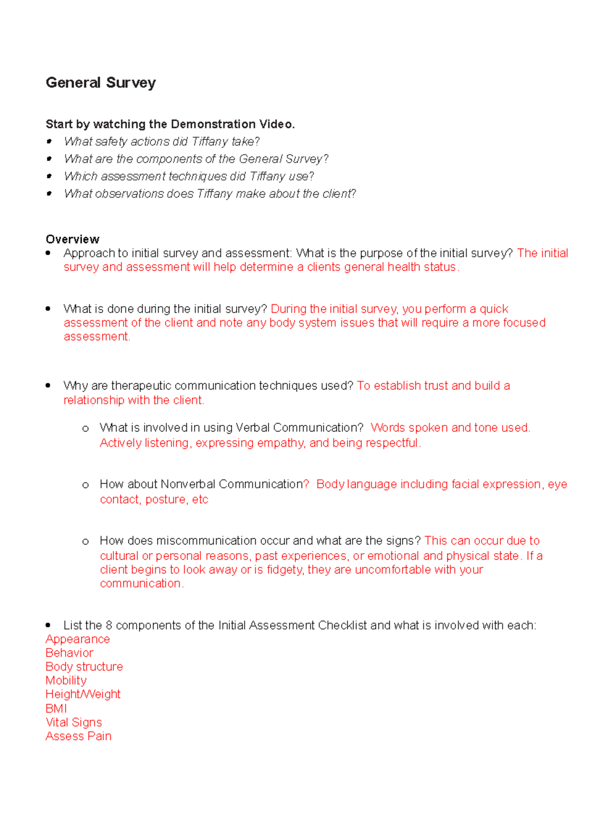 General Survey-1 - survery - General Survey Start by watching the ...