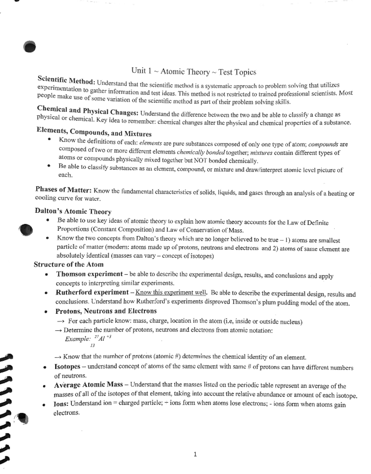 Homework-Notes 1-6 CHM 111 - CHM 111 - WFU - Studocu