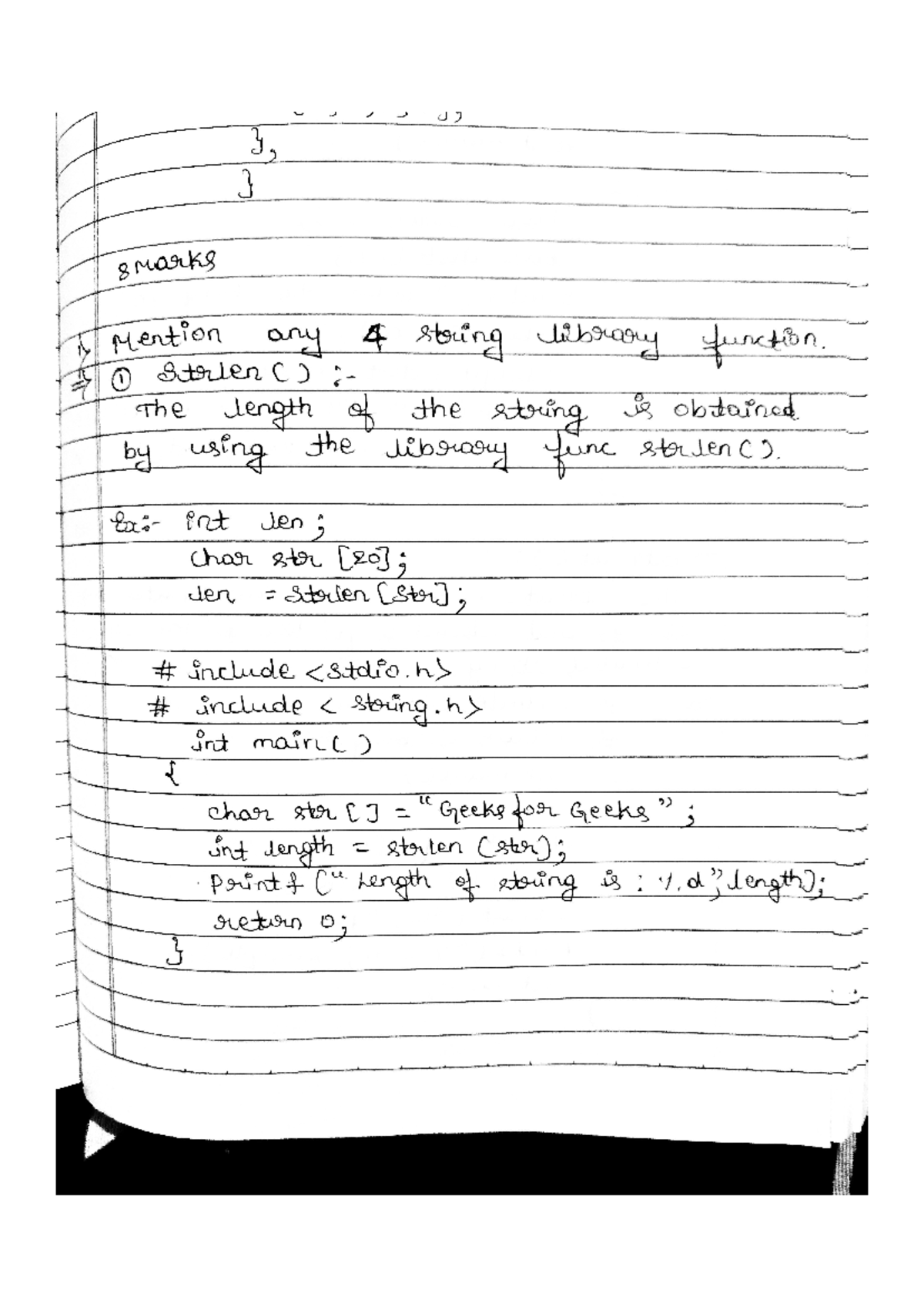 PST - Text book - J) smarks is Mention any 4 string library function. 1 ...