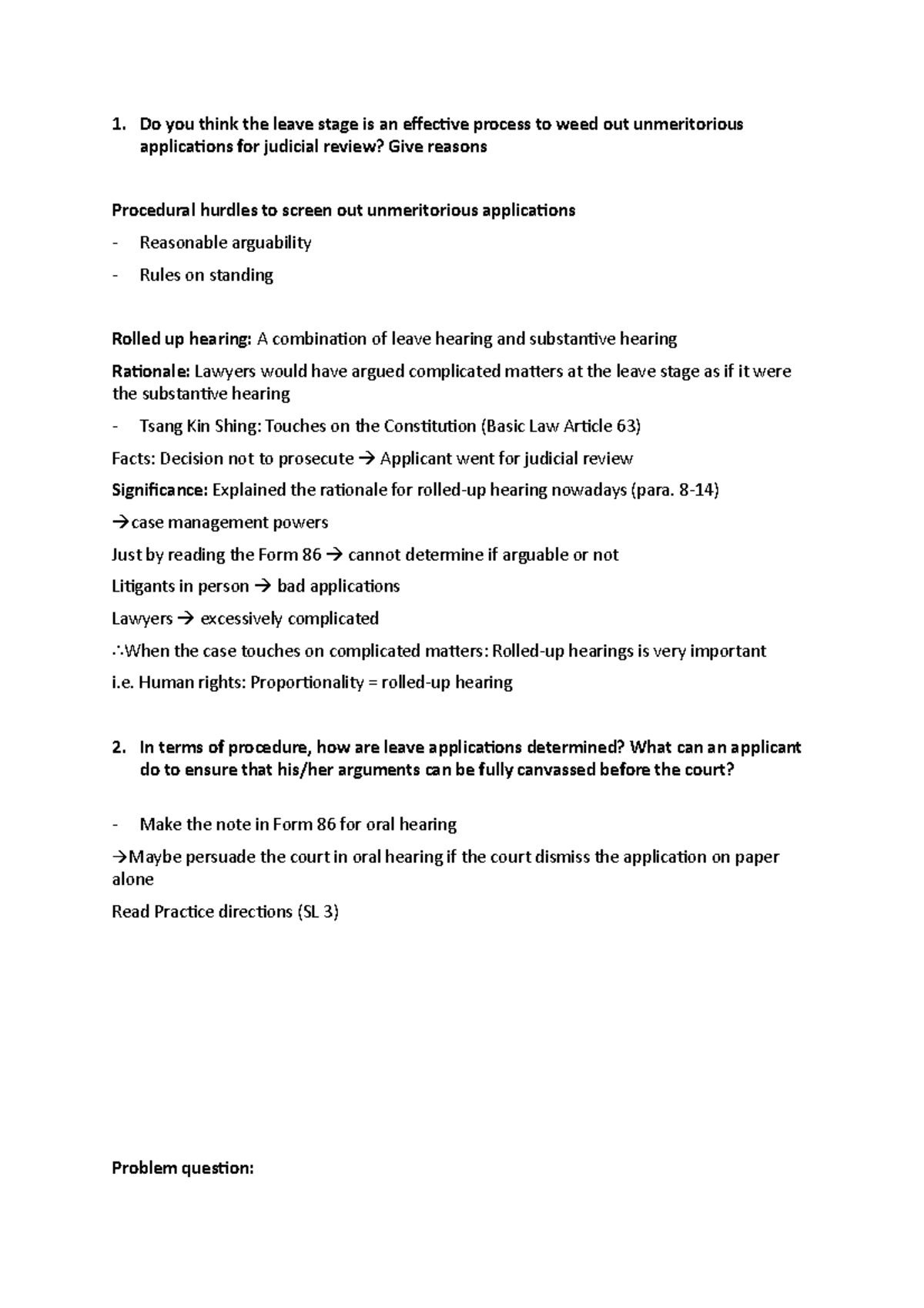 Administrative law tutorial 4 notes - do not copy - 1. Do you think the ...