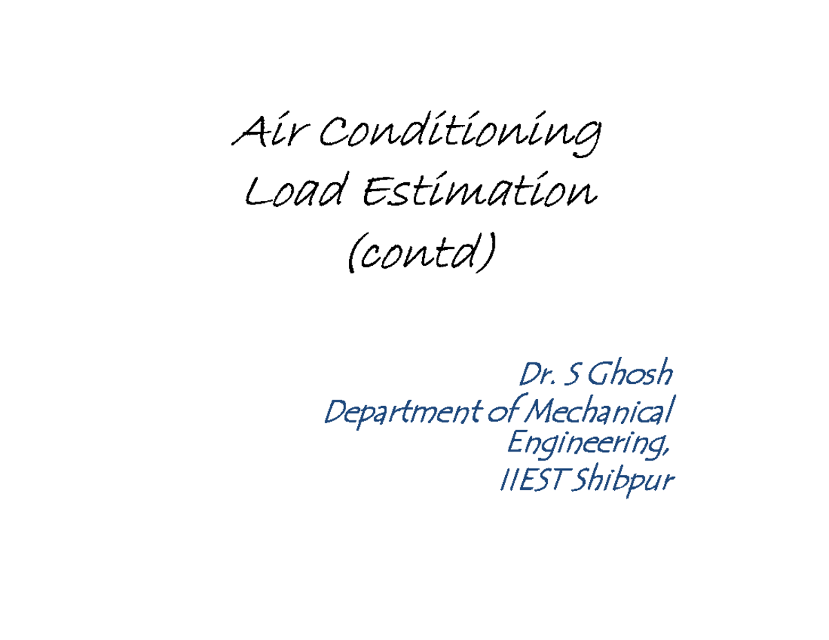 ACLoad Estimation 2 - Lecture notes provided by the professor - Air ...