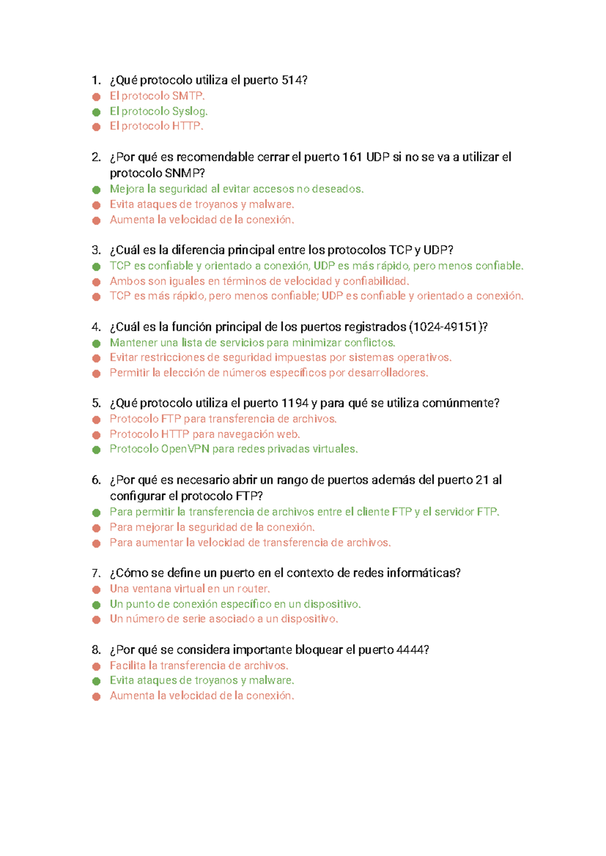 TP4 - SO2 - Redes - 1. ¿Qué protocolo utiliza el puerto 514? El protocolo SMTP. El protocolo ...