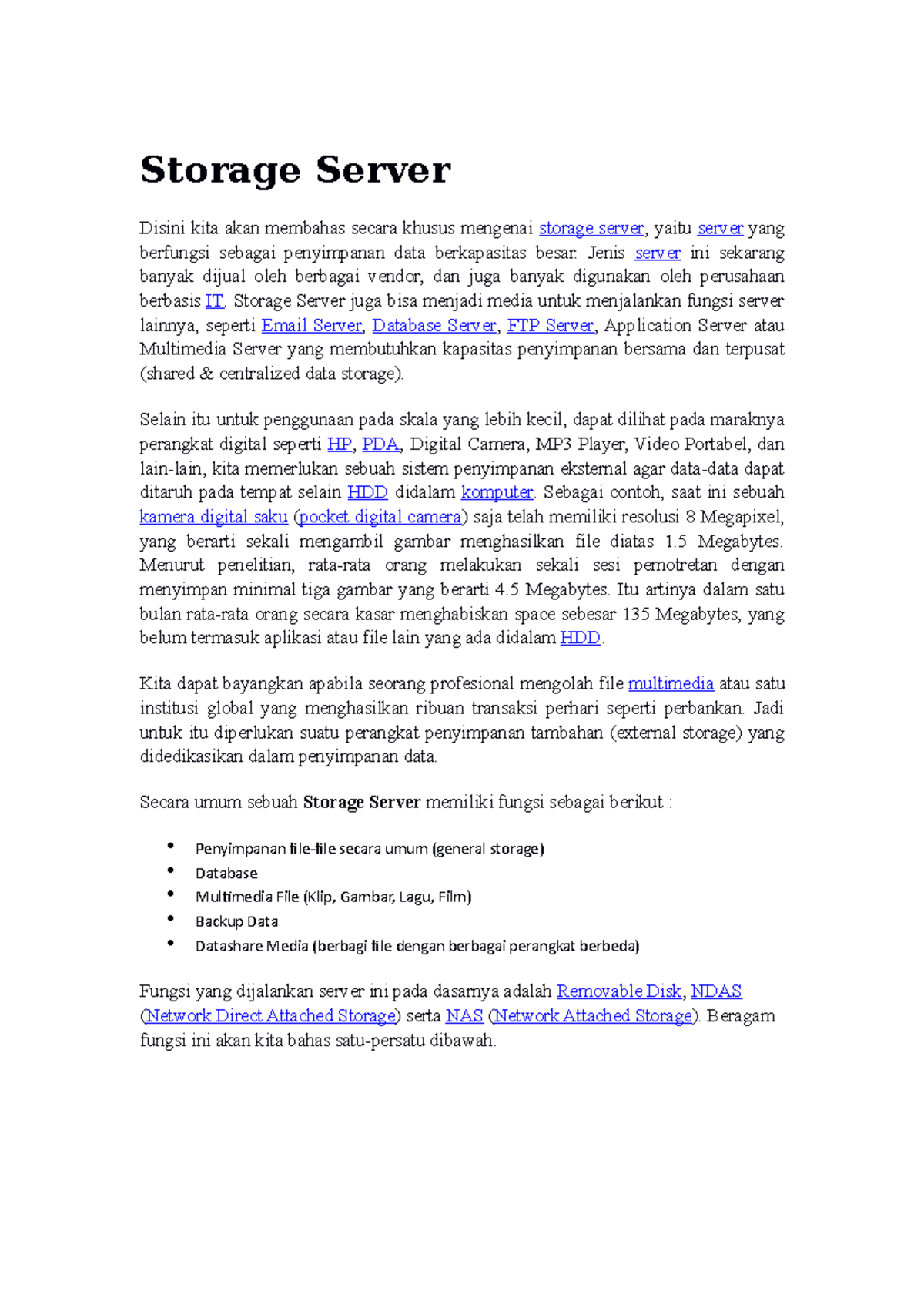 Network Attached Storage - Storage Server Disini kita akan membahas ...