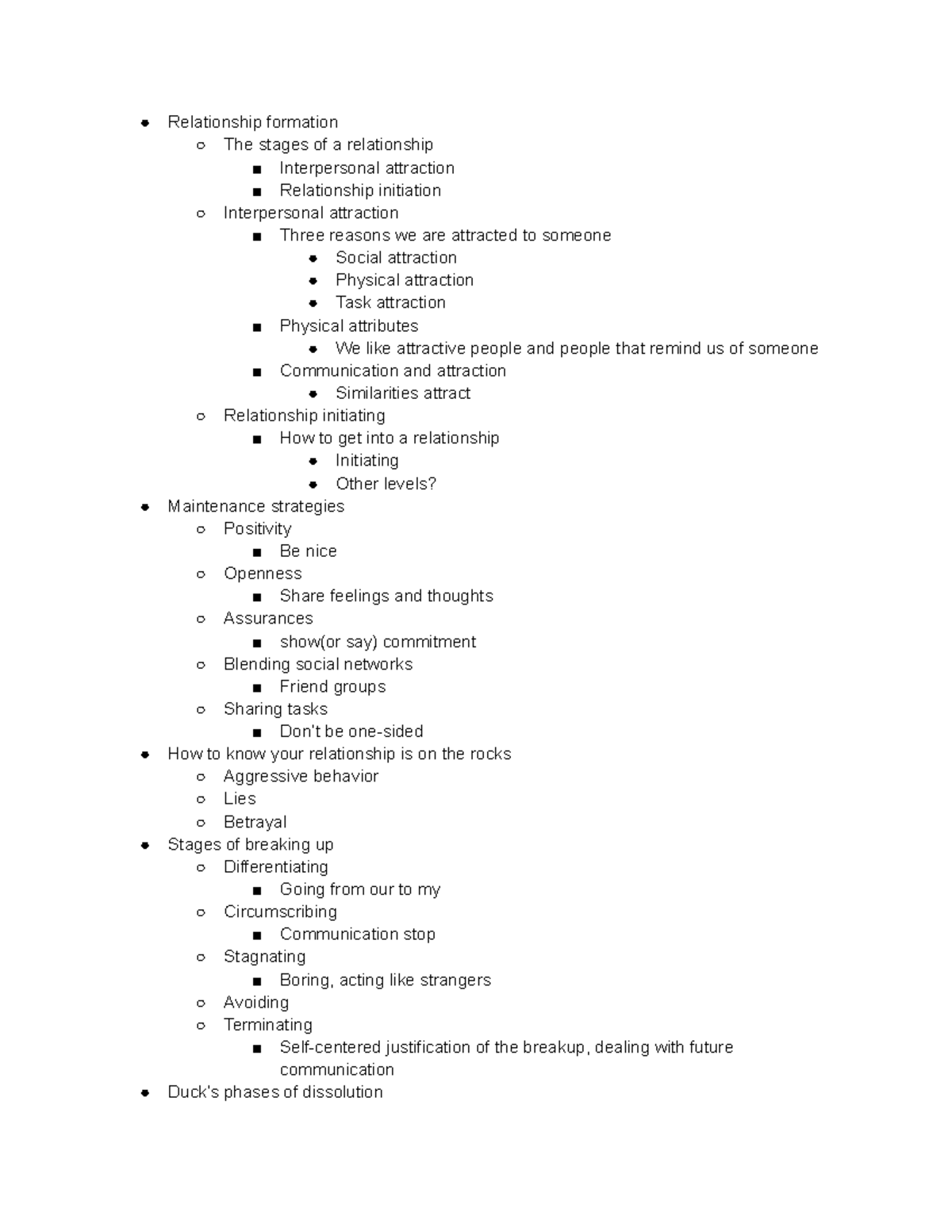 Chapter 16 - Study Guide - Relationship formation The stages of a ...