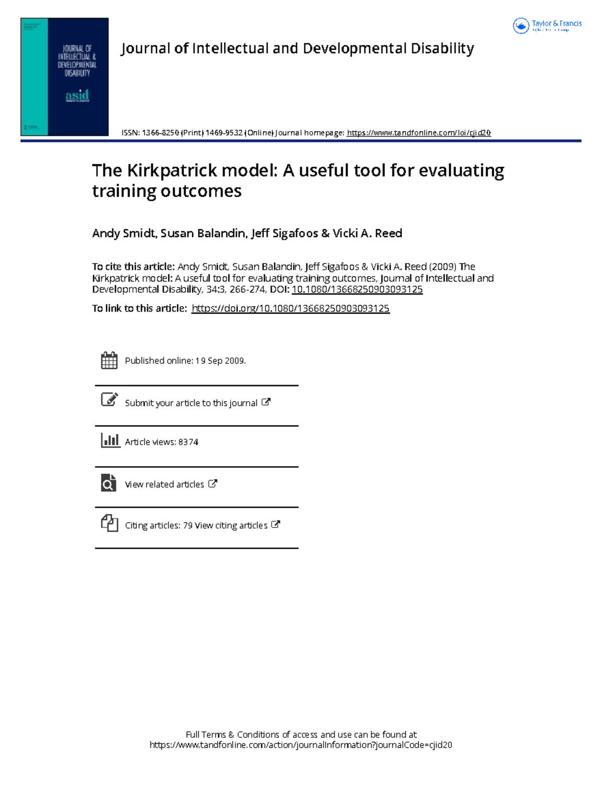 The Kirkpatrick Model: A Useful Tool for Evaluating Training Outcomes ...