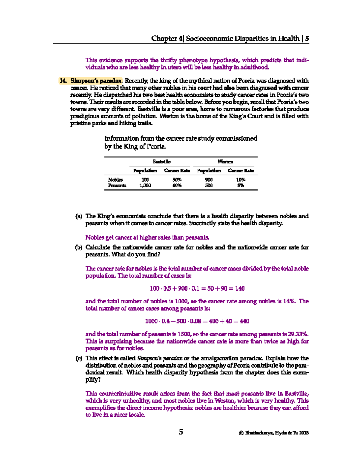 Simpsons paradox from the book - Health Economics - Studeersnel