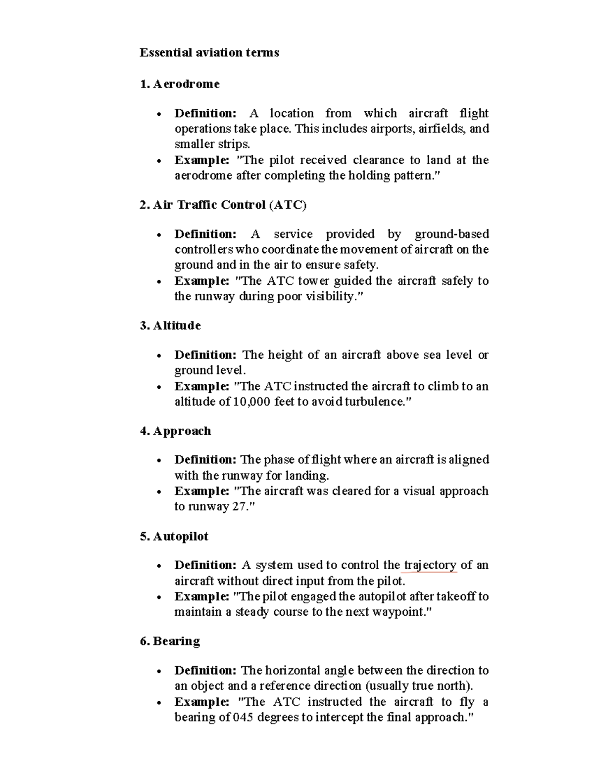 Essential aviation terms for ATCOs - Essential aviation terms 1 ...