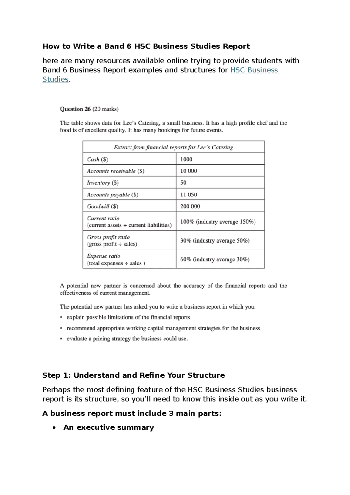 How to Write a Band 6 HSC Business Studies Report - Step 1: Understand ...