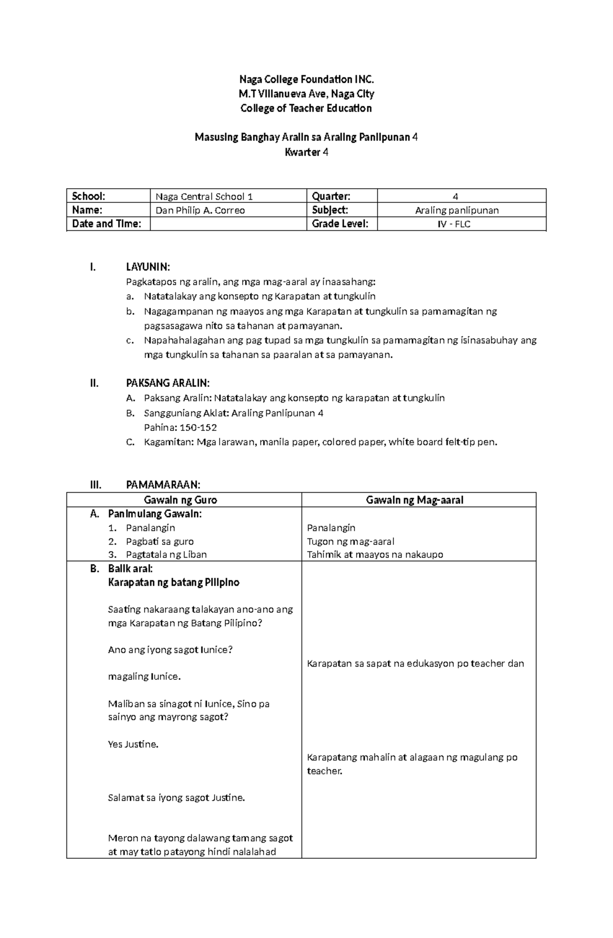 Philip LP AP - Naga College Foundation INC. M Villanueva Ave, Naga City ...