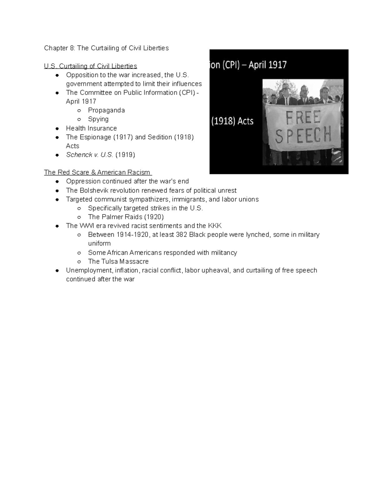 Chapter 8 The Curtailing of Civil Liberties - Chapter 8: The Curtailing ...