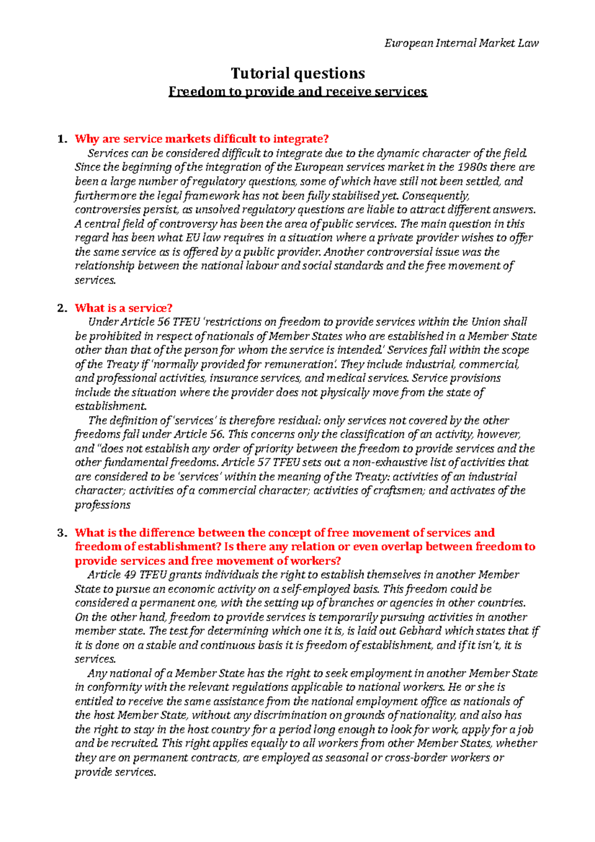 Tutorial questions (Services and Citizenship - Tutorial questions ...