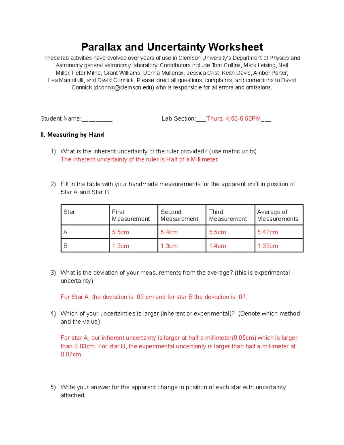 Parallax and Uncertainty Worksheet-1.docx - Parallax and Uncertainty Worksheet These lab ...