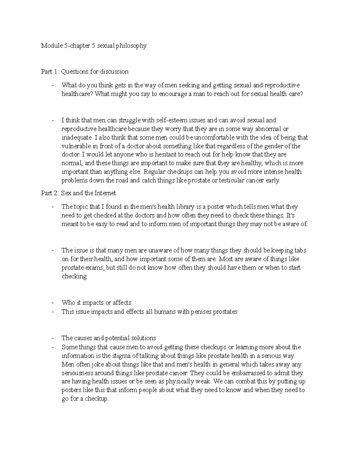 Module 5 sexual philosophy - Module 5-chapter 5 sexual philosophy Part ...
