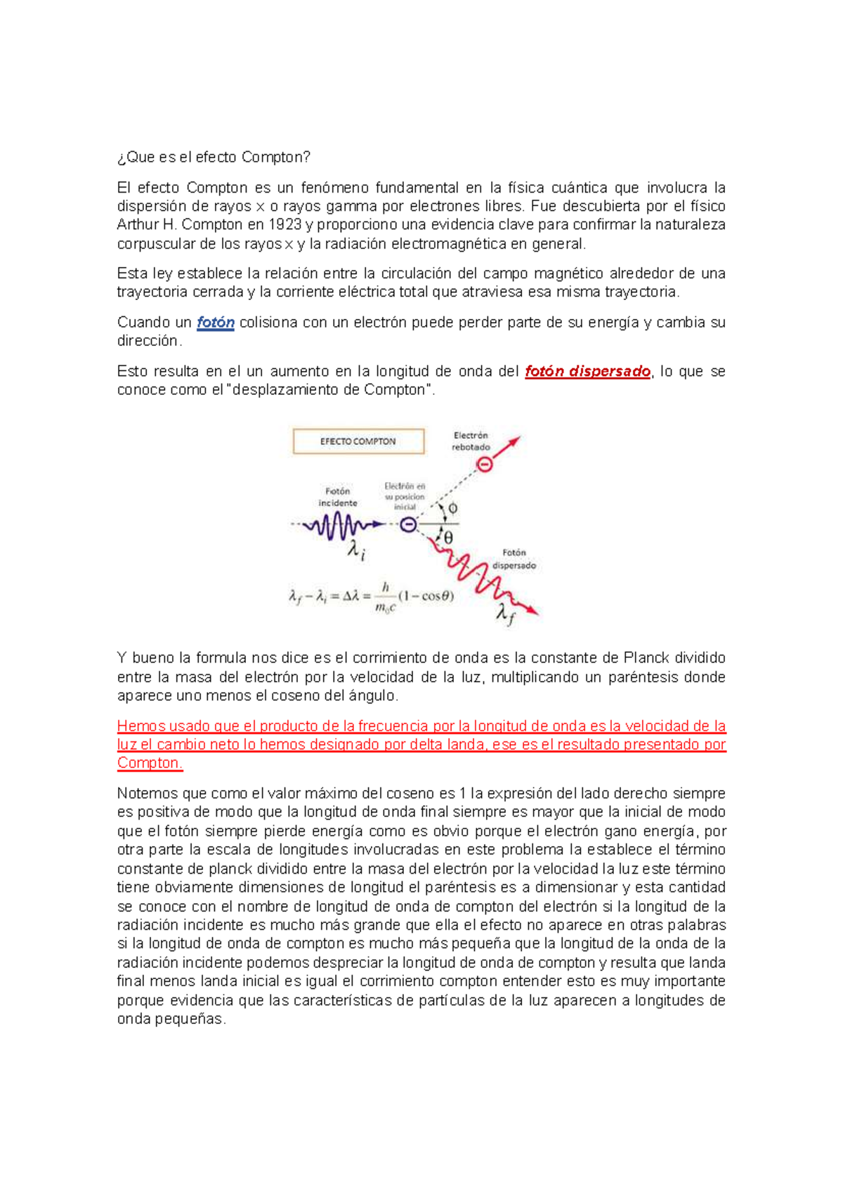 Efecto Compton - Fue descubierta por el físico Arthur H. Compton en ...