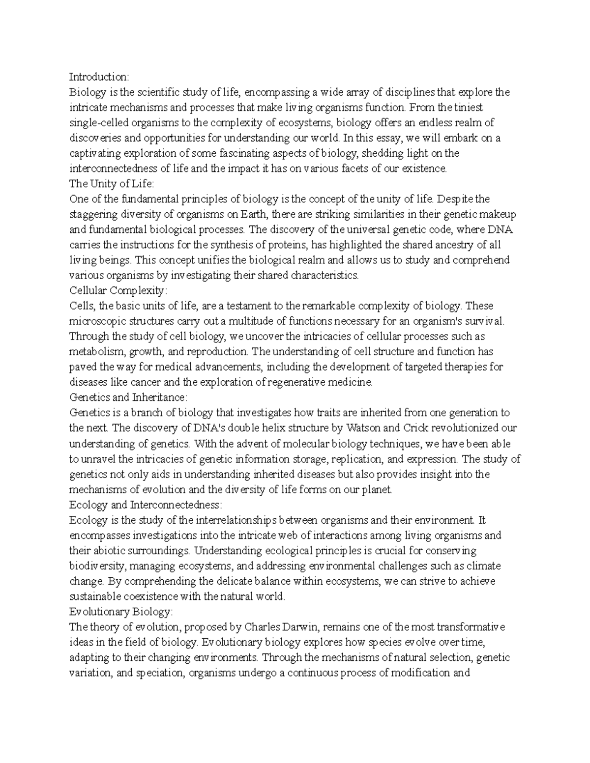 Unraveling the Wonders of Biology: A Journey into the Intricacies of ...