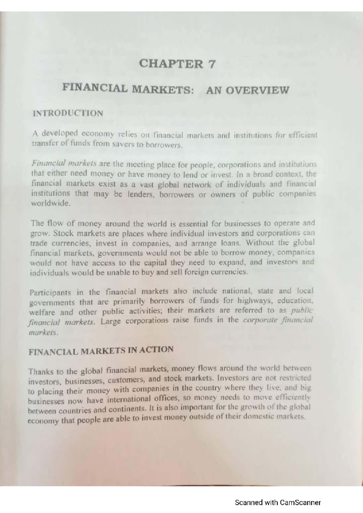 Financial Market and Institutions Chapter 7 - BS accountancy - Studocu