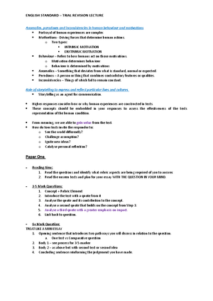 Band 6 “Past The Shallows” HSC Essay - Human experiences are varied and ...