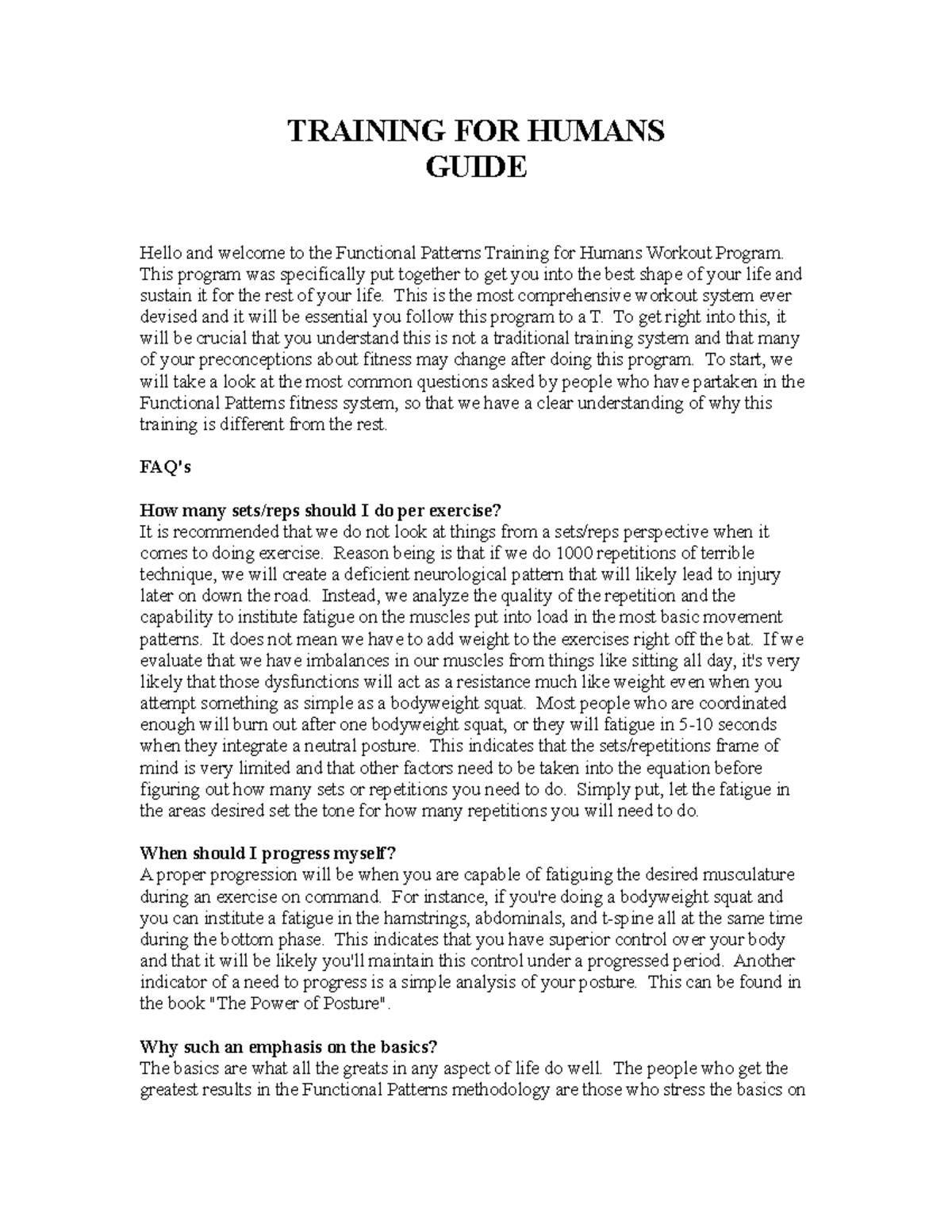 Training For Humans Guide - TRAINING FOR HUMANS GUIDE Hello and welcome ...