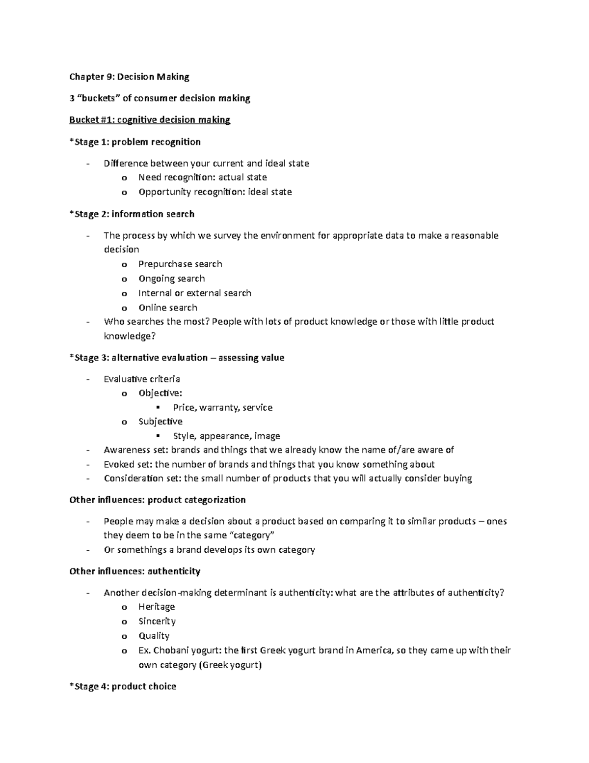 Chapter 9 Decision Making Mktg 425 Towson Studocu