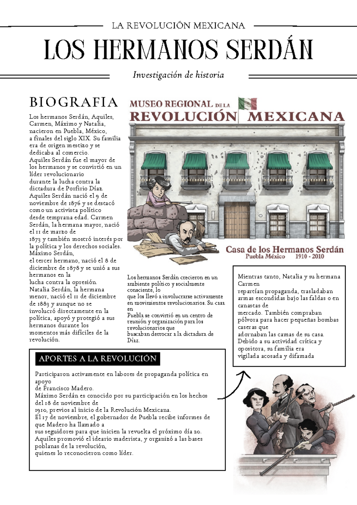 Los hermanos serdán - LA REVOLUCIÓN MEXICANA Investigación de historia ...