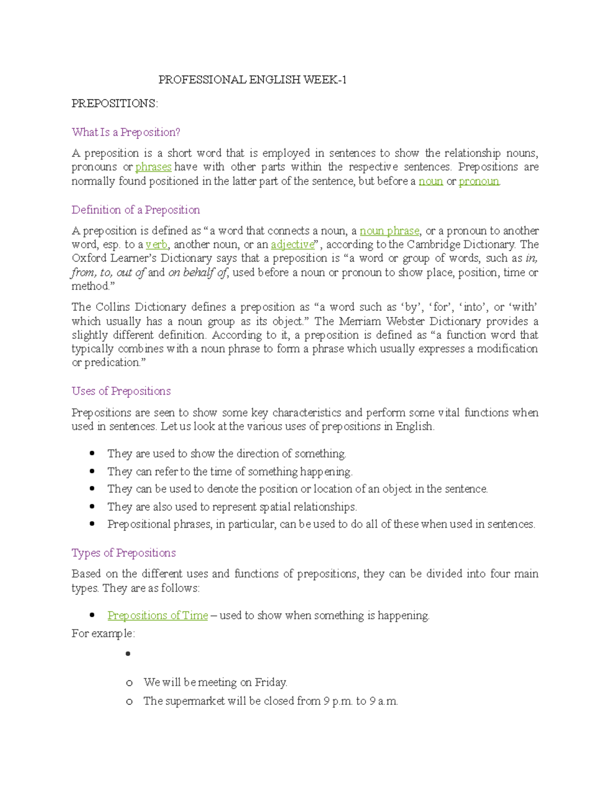 Prepositions - Important notes about professional English ...