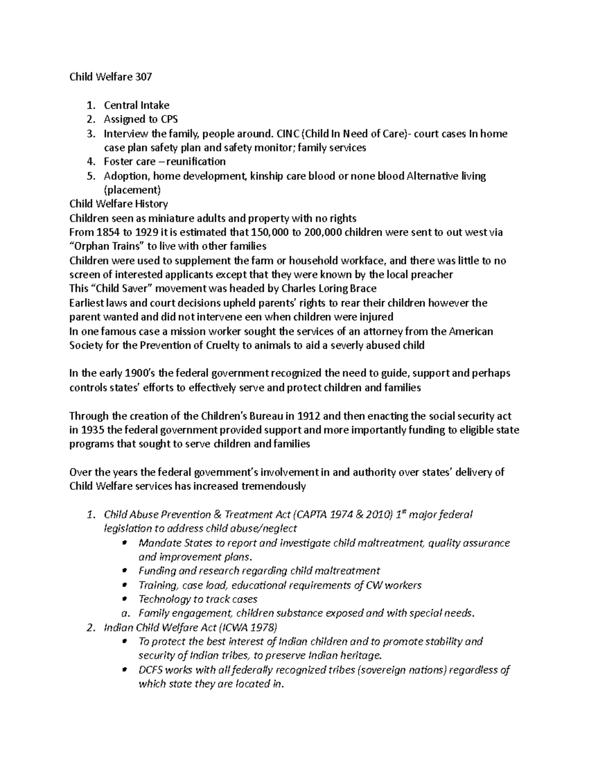 Child Welfare 307 - n/a - Child Welfare 307 Central Intake Assigned to ...