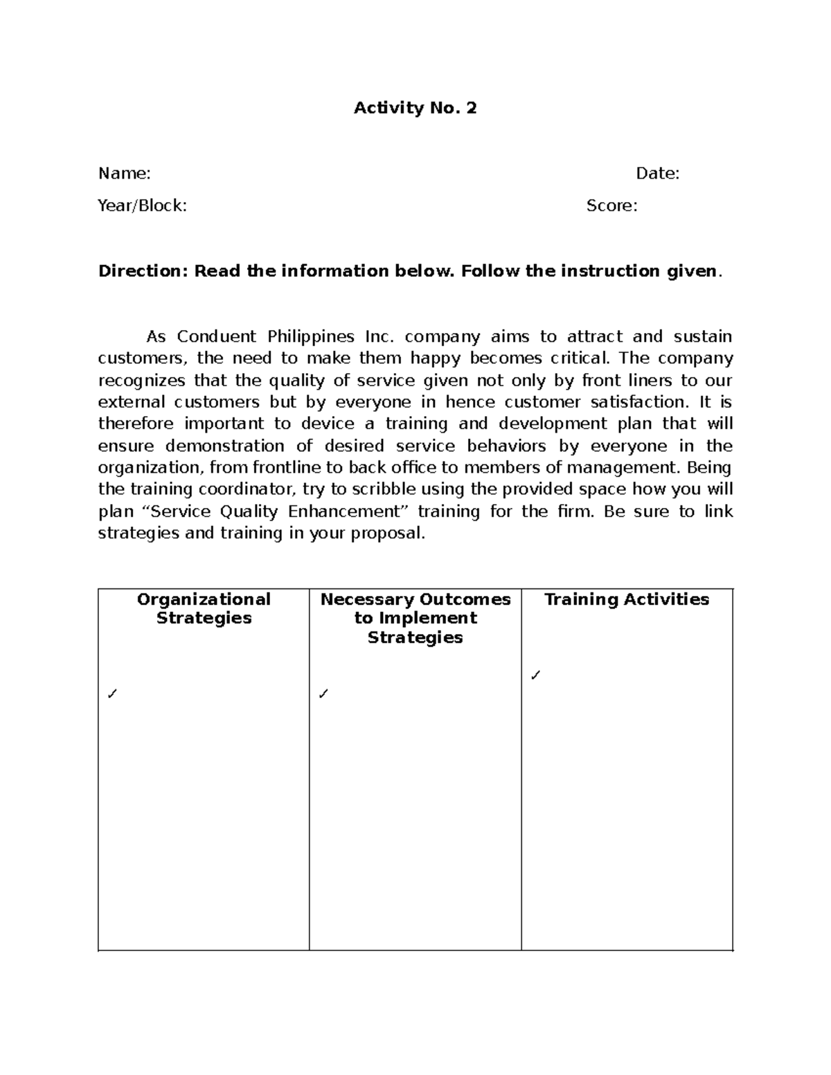 Activity-No - Activity - Activity No. 2 Name: Date: Year/Block: Score ...
