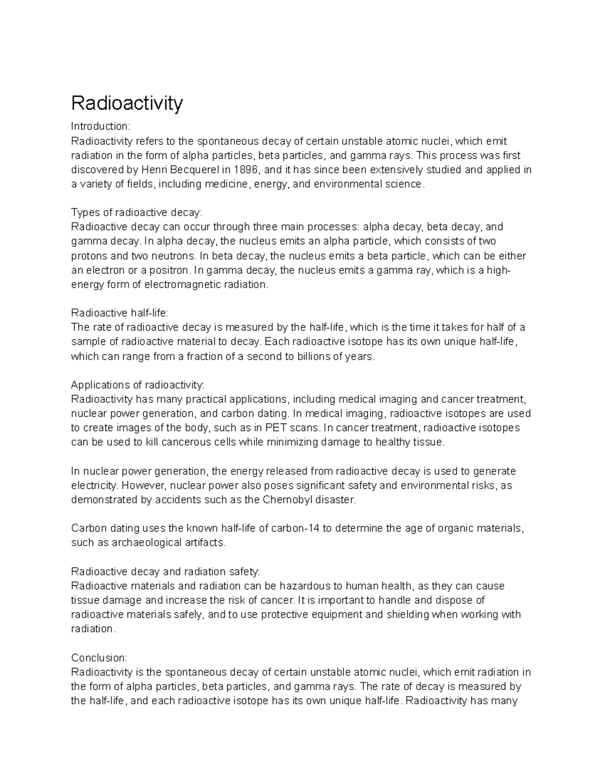 General Physics III (PHY-2040) Lecture 15 - Radioactivity - Radioactivity Introduction: - Studocu