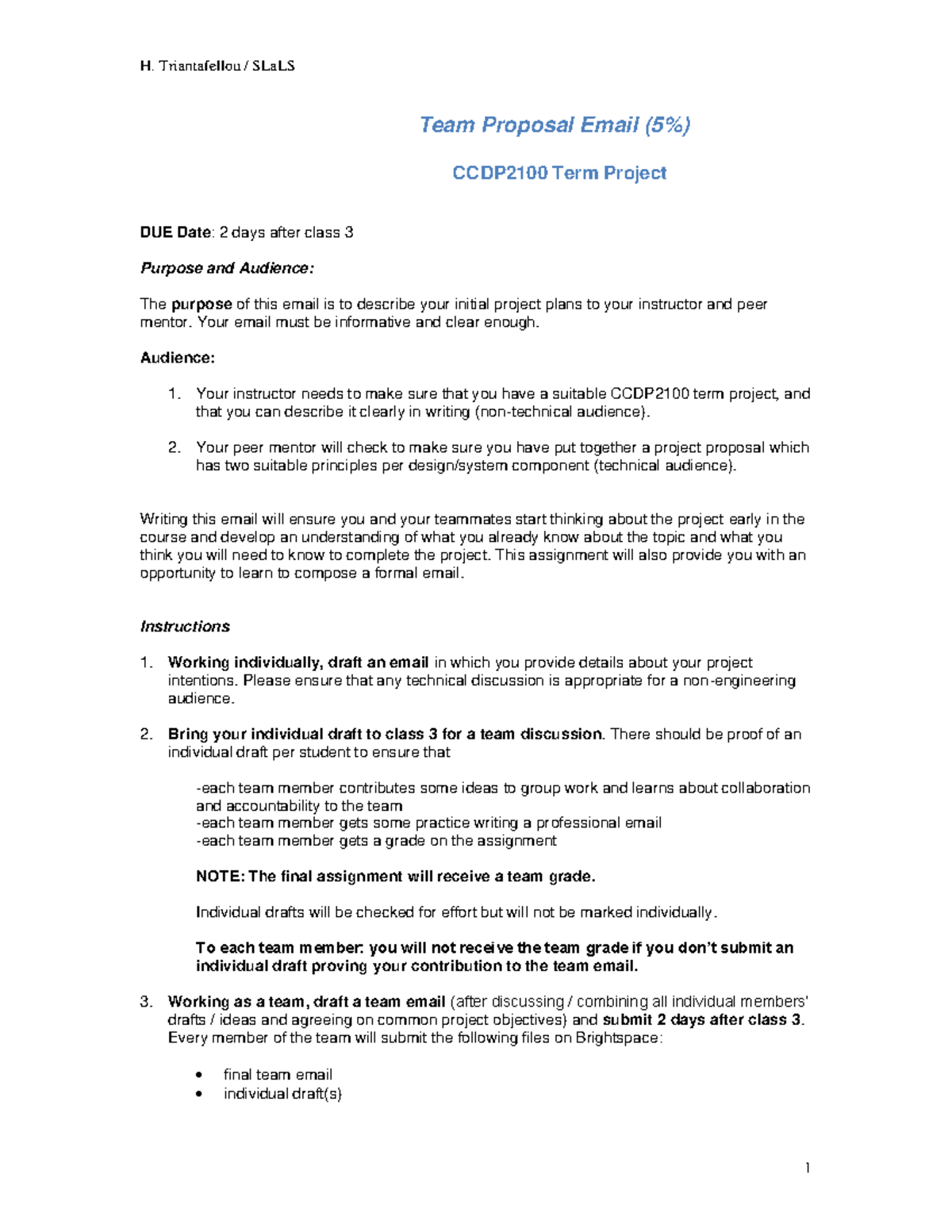 Team Proposal Email Guidelines - H. Triantafellou / SLaLS 1 Team ...