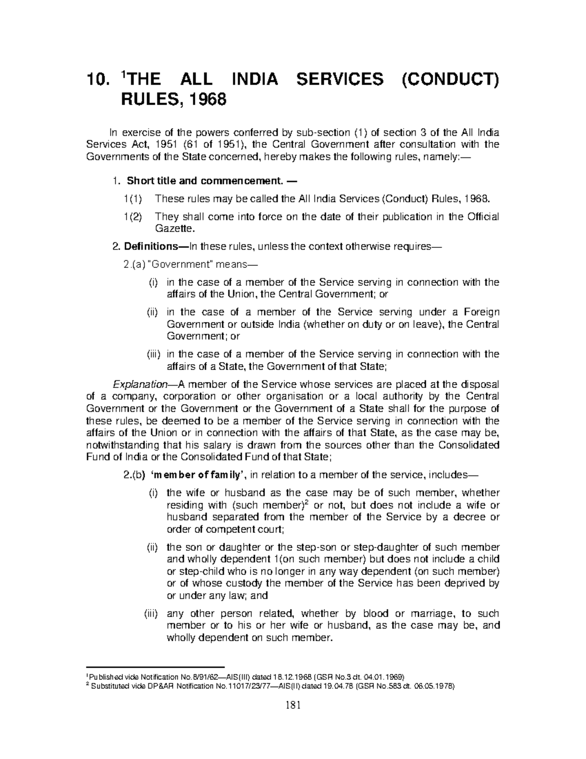 Revised AIS Rule Vol I Rule 10 - 10. 1 THE ALL INDIA SERVICES (CONDUCT ...