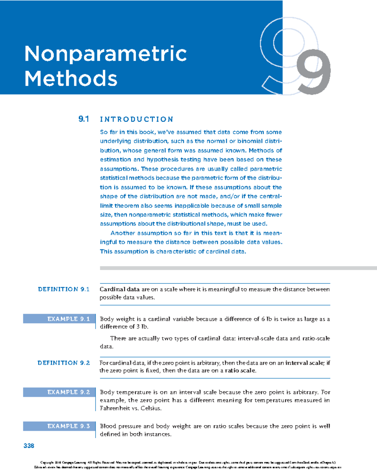 Fundamentals of Biostatistics - 338 9 9 I n t r o d u c t I o n So far ...