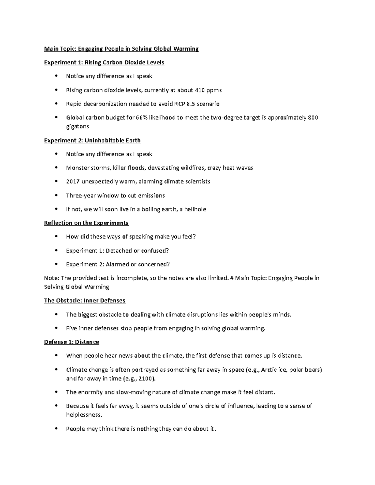 TED Environment talk - Main Topic: Engaging People in Solving Global ...