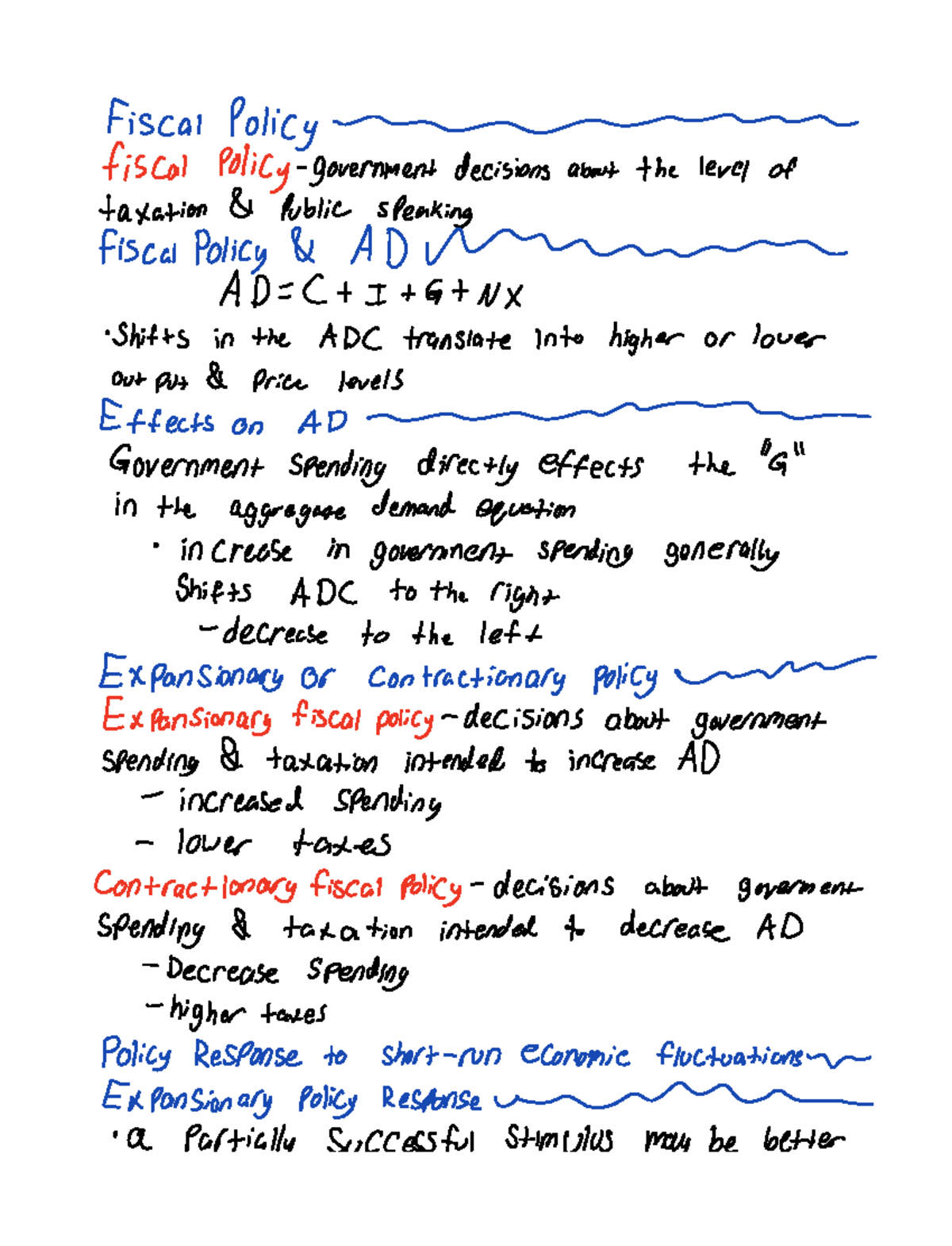 Ch. 2 Fiscal Policy - Ch. 2 Notes - fiscal Policy_n fiscal Policy ...