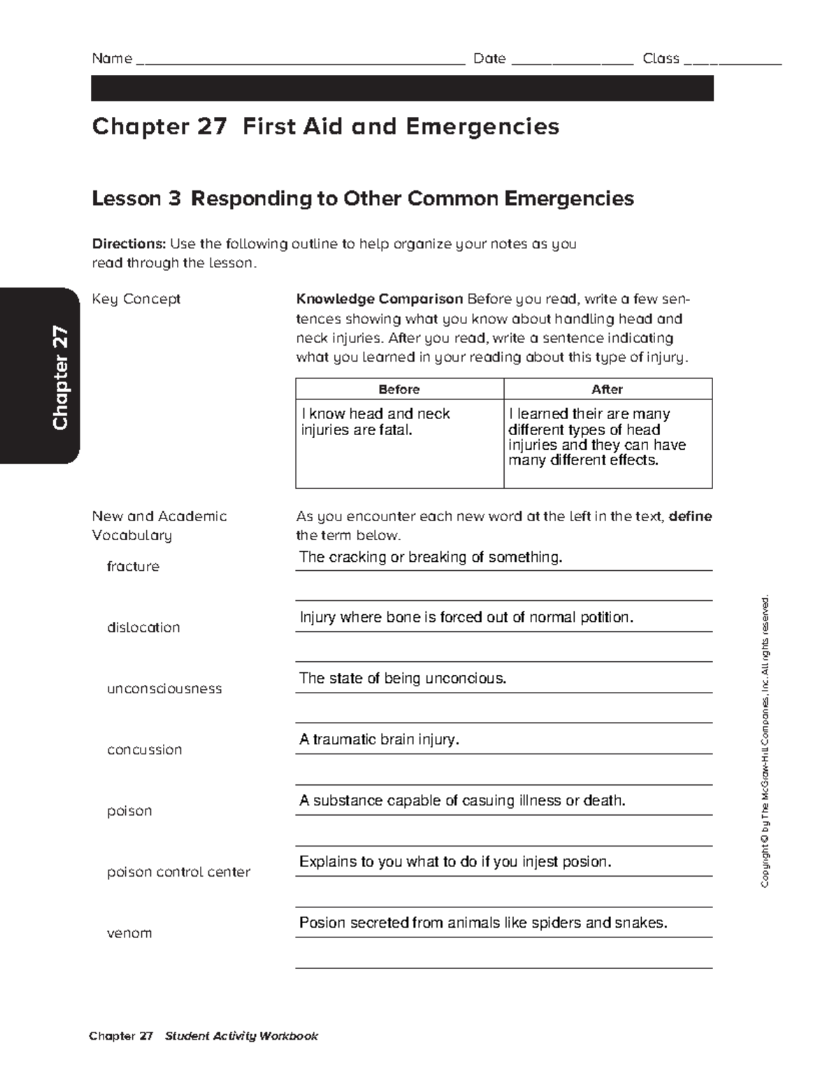 Ch 27 L3 Worksheet - ... - Chapter 27 Student Activity Workbook Note ...