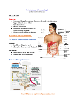 Pathophysiology Notes - Pathophysiology & Pharmacology Notes WEEK 1 ...