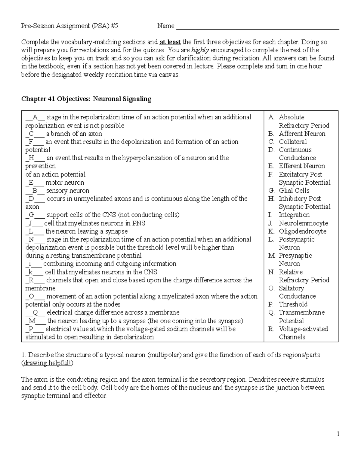 PSA 5 for 2020/2021 - Pre-Session Assignment (PSA) #5 Name - Studocu
