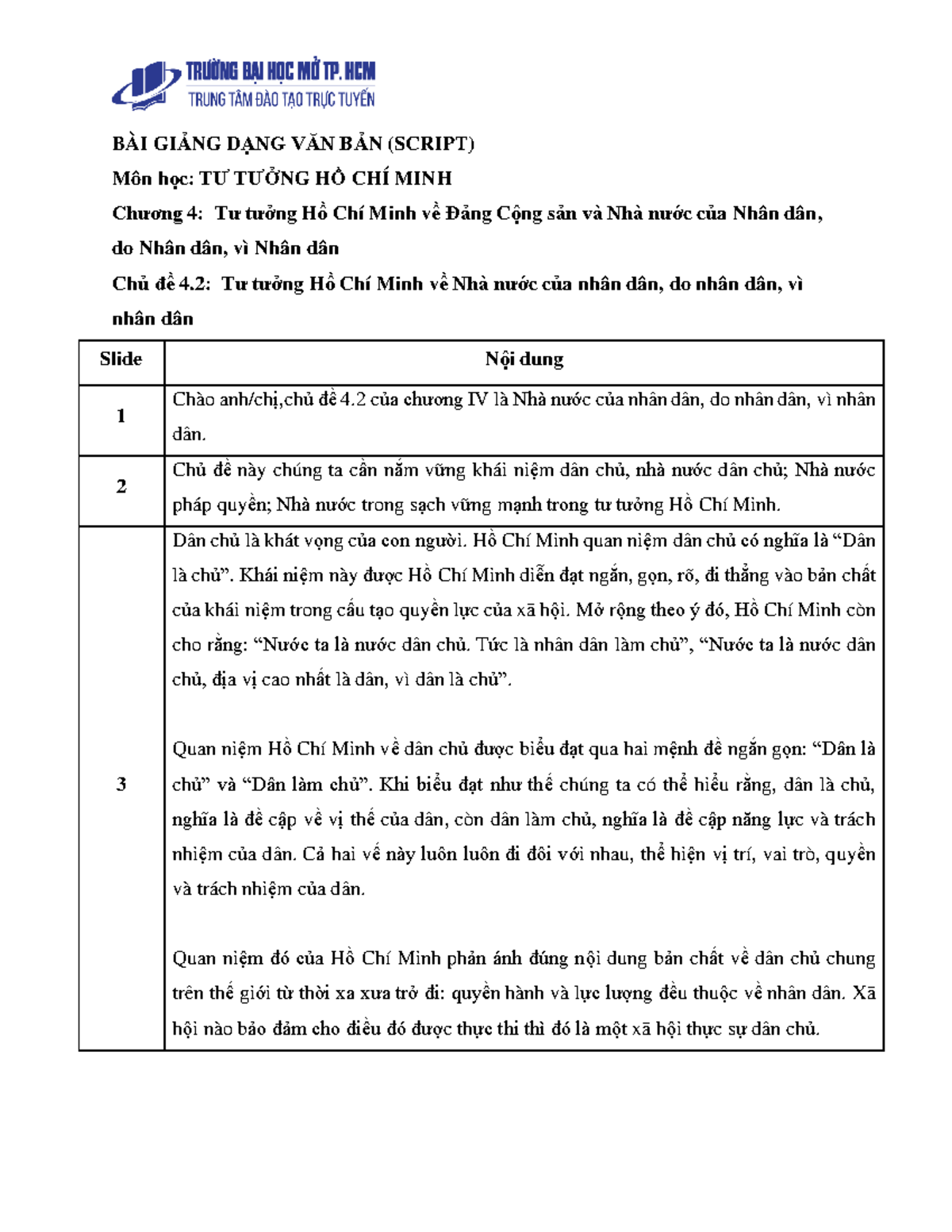 Script - C4.2 - TUYỀN - Tư tưởng Hồ Chí Minh về Đảng Cộng sản và Nhà ...