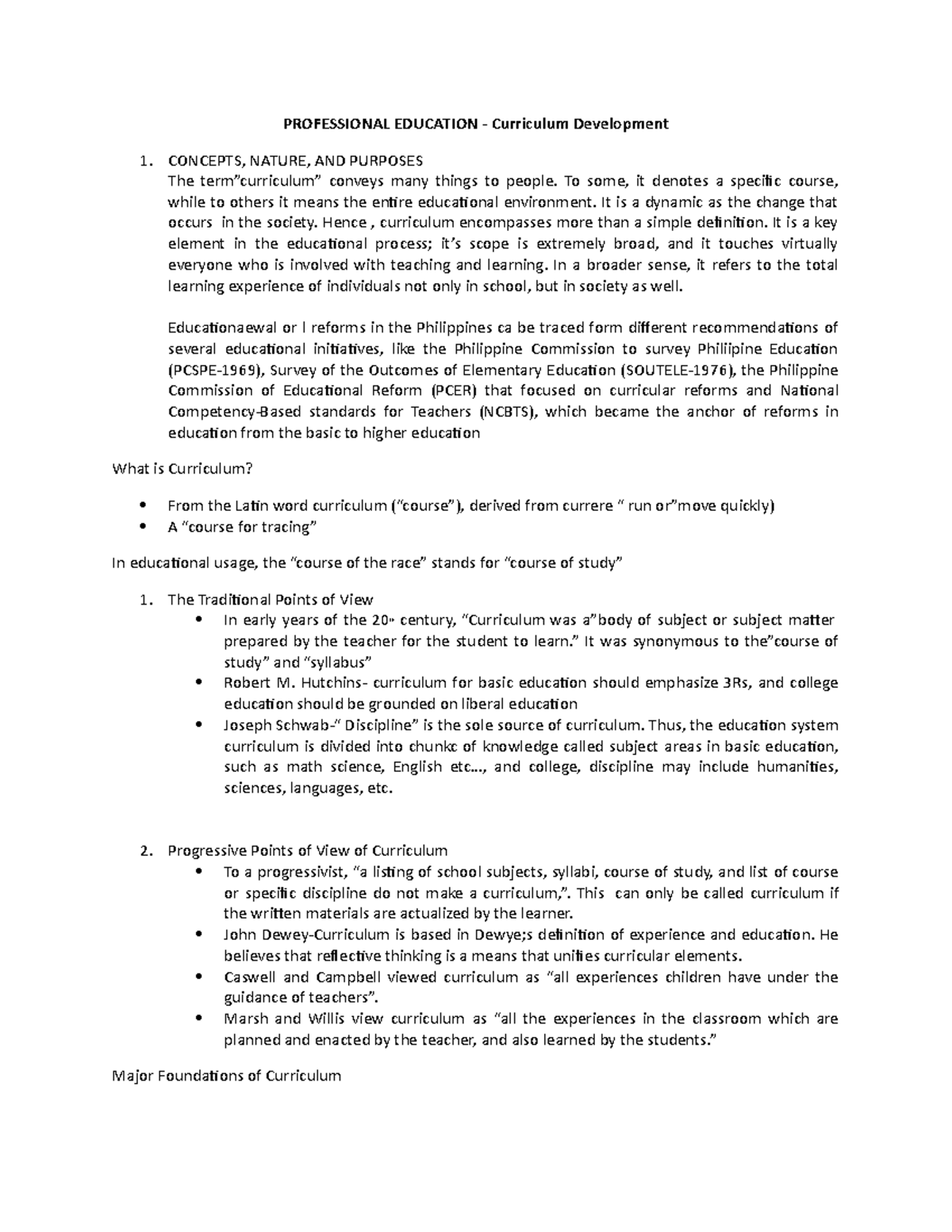 Professional Education Lecture - PROFESSIONAL EDUCATION - Curriculum ...