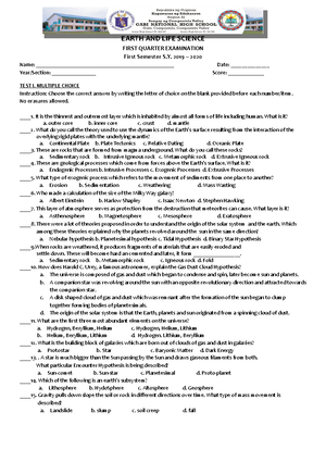 Second quarter exam Personal Development 2019-2020 - SECOND QUARTER ...