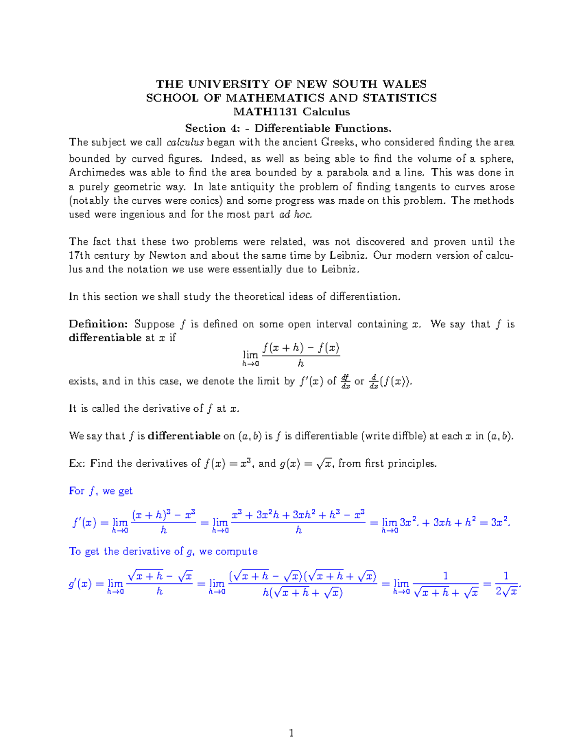 Completed Notes 04 - SCHOOL OF MATHEMATICS AND STATISTICSTHE UNIVERSITY ...