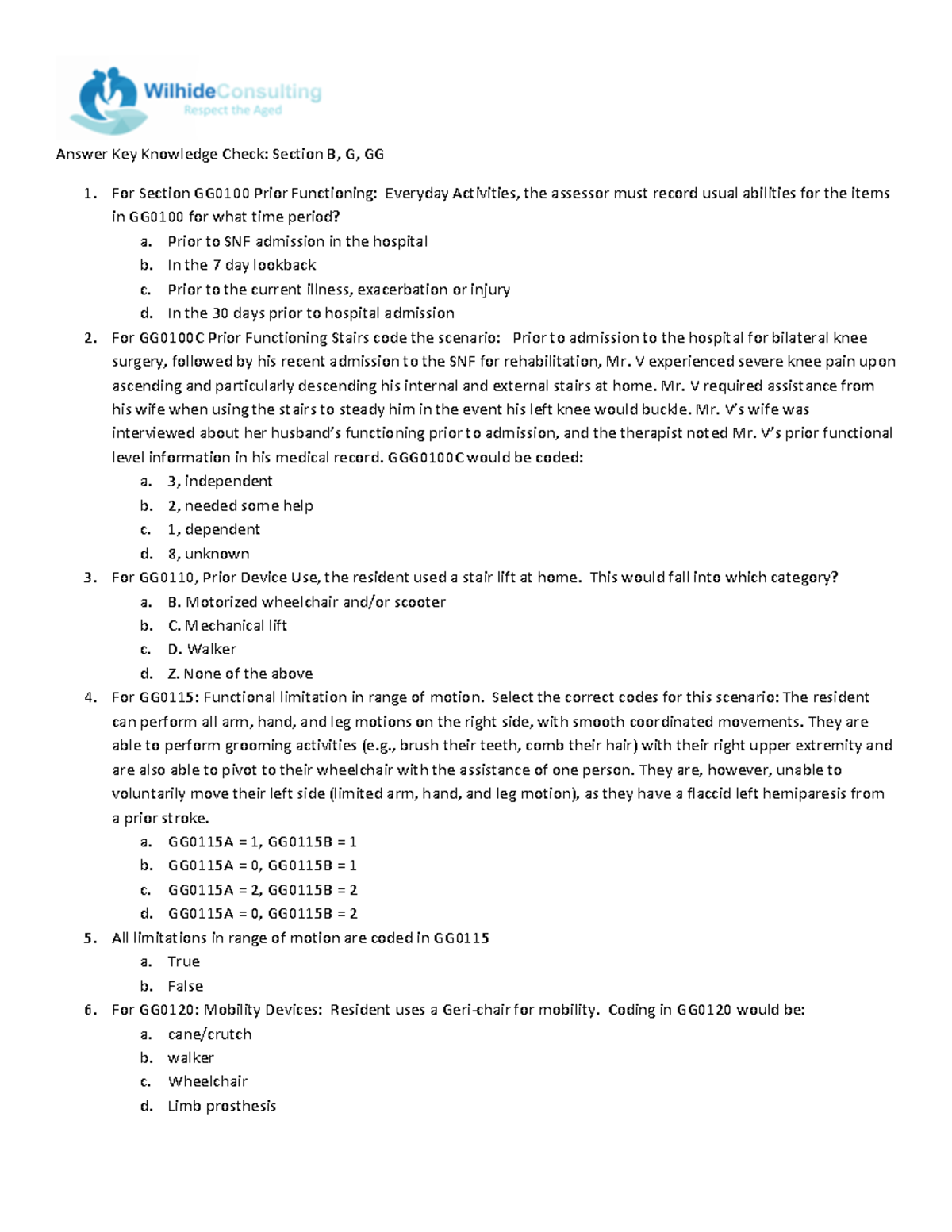 Knowledge Check GG and H - Answer Key Knowledge Check: Section B, G, GG ...