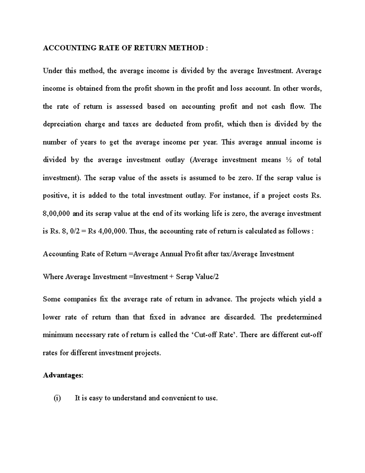 Accounting RATE OF Return Method - ACCOUNTING RATE OF RETURN METHOD ...