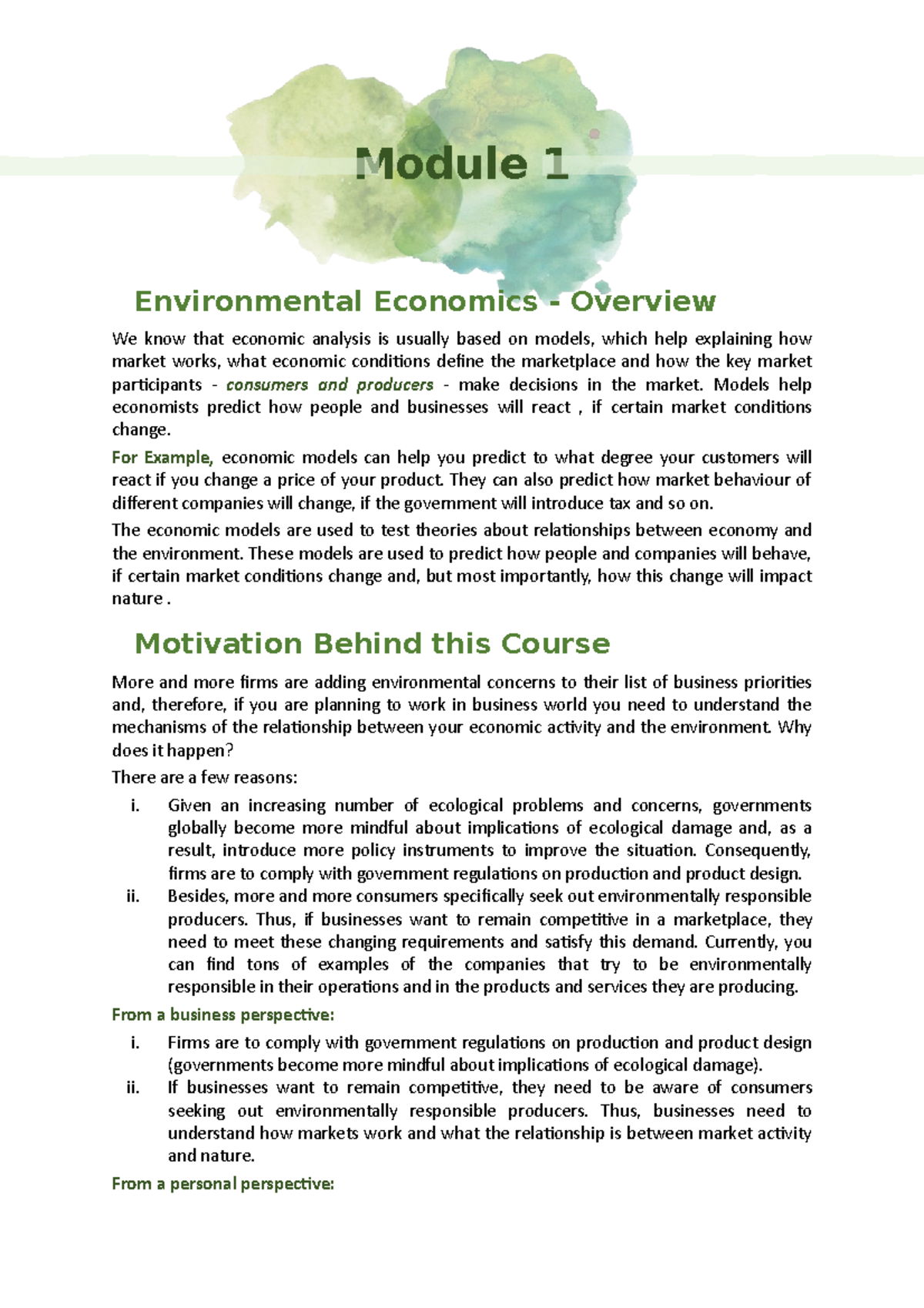 Module 1 - INTRODUCTION TO GLOBAL ENVIRONMENT ISSUES - Module 1 ...