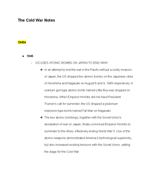 The Cold War Notes continued 2 - The Cold War Notes continued 1950s ...