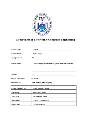 Cover-Page - Cover page - NORTH SOUTH UNIVERSITY DEPARTMENT OF ...